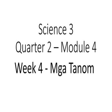 TANOM - THE PLANTS 2ND QUARTER IN SCIENCE 3 | PPTX