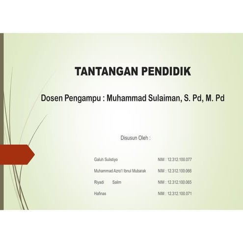 tantanan pendidik atau konselor Bimbingan Konseling | PDF
