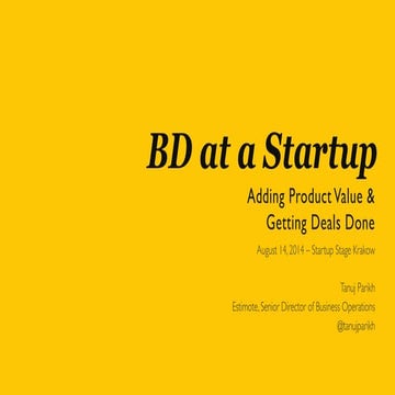 Product Management vs. Business Development | PPTX