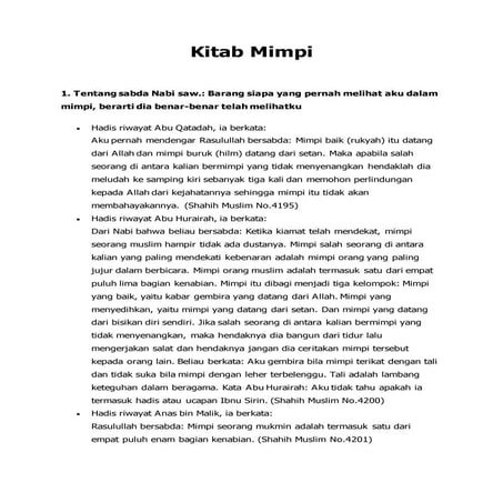Tanya jawab kitab mimpi | DOCX