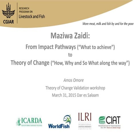 Maziwa Zaidi: From impact pathways to theory of change | PPTX