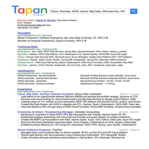 Tapan Nayan Banker Background and details | PDF | Cloud Computing | Internet