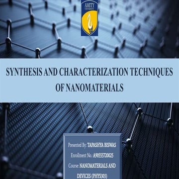 Nanoparticles _synthesis and characterization techniques of nano ...