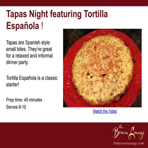 Tapas Night featuring Tortilla Española | PPT