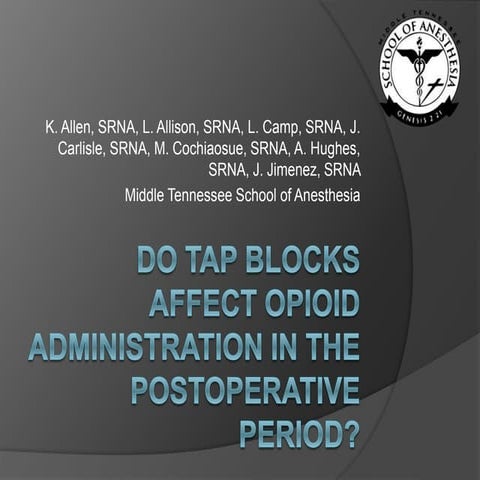 Tap block presentation | PPTX | Surgery | Medical Health
