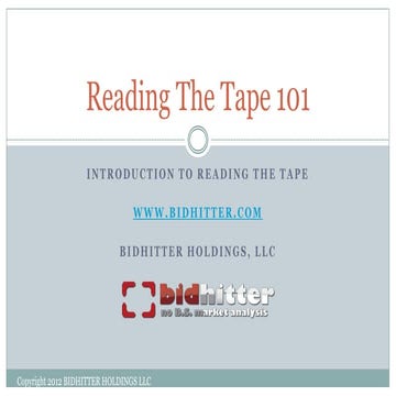 Reading The Tape 101 - Learn How To Read The Tape For Day Trading | PDF