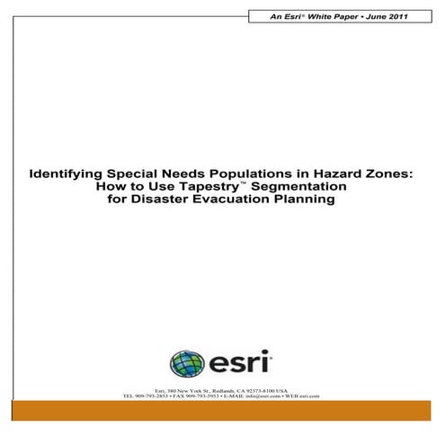 Identifying Special Needs Populations in Hazard Zones: How to Use ...