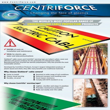 Tape Tile - Underground Cable Protection For HV High Voltage Cables | PDF