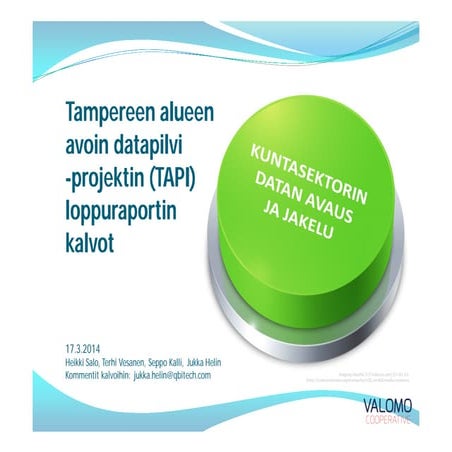 Kuntasektorin datan avaus ja jakelu Suomessa | PDF