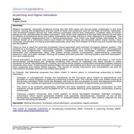eLearning and higher education | PDF