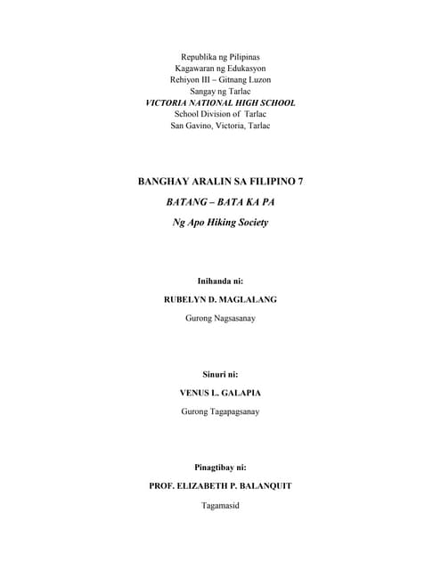 Suyuan sa Asotea detailed Lesson plan | PDF