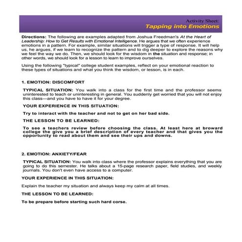 Tapping into emotions | DOCX