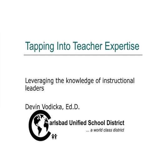 Tapping into teacher expertise 2010 | PPT
