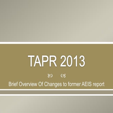 TAPR 2013 | PPT
