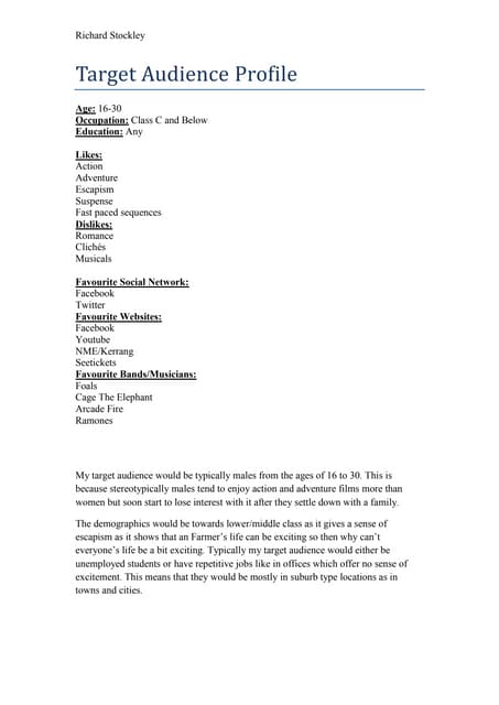 Target Audience Paragraph | DOCX | Careers