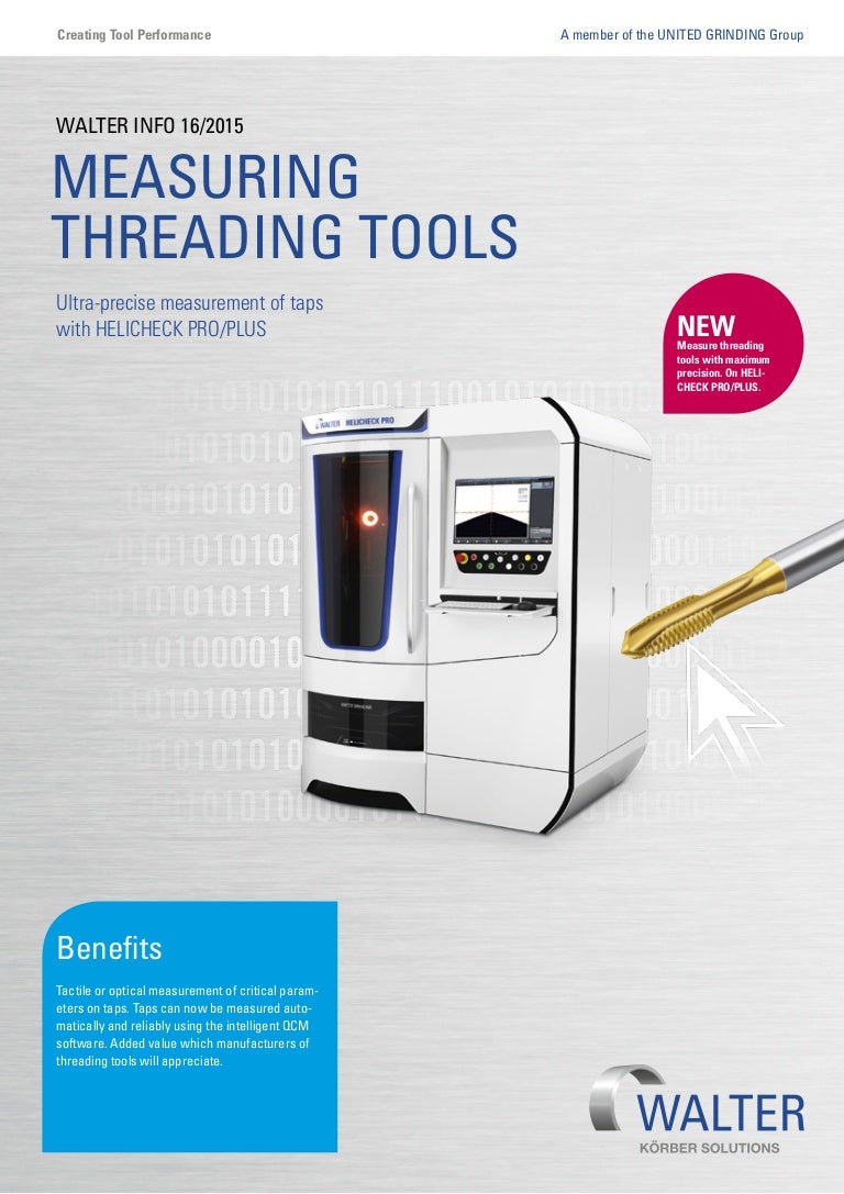 Walter Grinders - Helicheck Pro/Plus - Automated Tool Measuring for T…