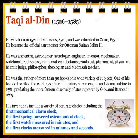 Taqi al Din (16th-century Muslim Astronomer) | PPT