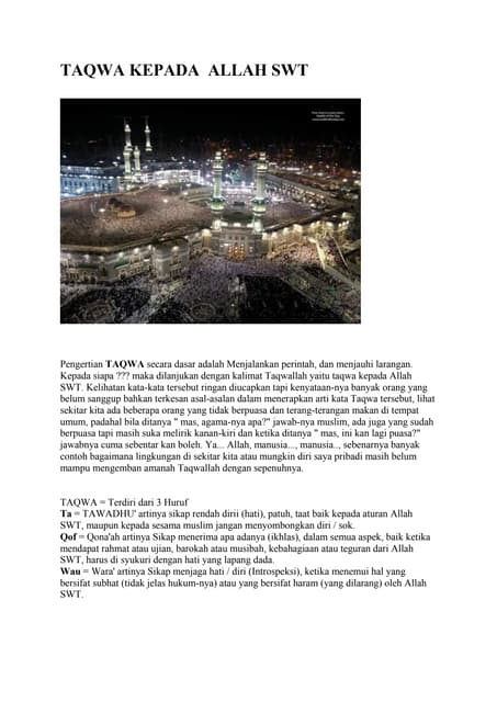 KHAUF ( Takut Pada Allah ) | PPTX