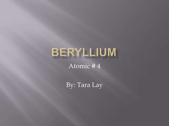 Beryllium | PPT