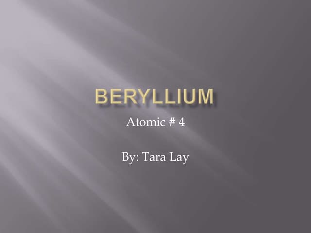 Beryllium | PDF