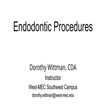 Endodontics Slides for Dental Assistants | PPT