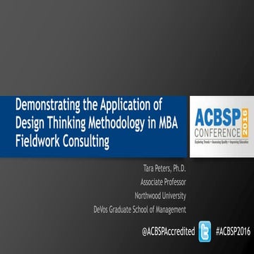 Demonstrating the Application of Design Thinking Methodology in MBA ...