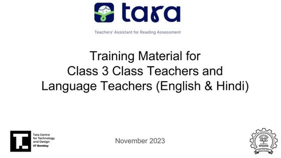 TARA Training Material KVS Teachers for kvs | PPT