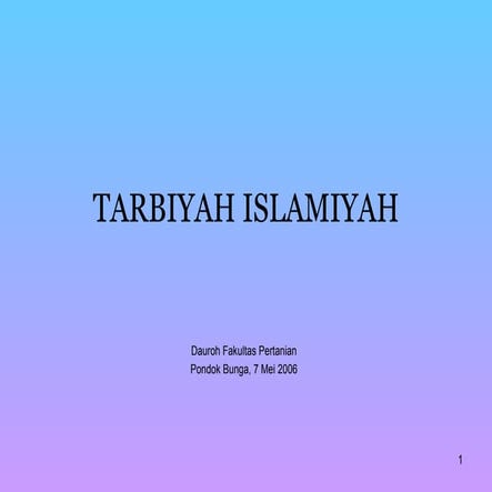 Tarbiyah islamiyah | PPT