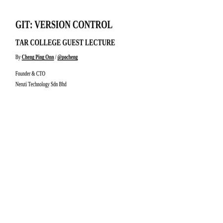 Guest Lecture - GIT Version Control | PDF