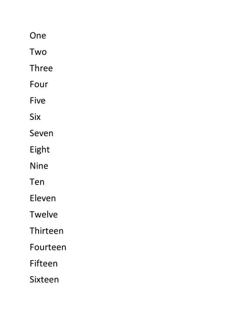 Numeros Ingles 1 Al 1000 Numeros Del 1 Al 20/ Numbers 1 20 (Sesame