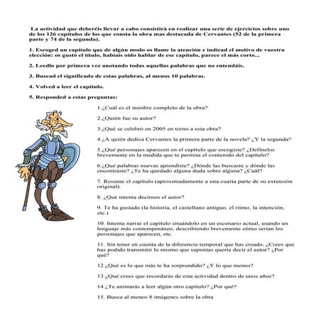 ACTIVIDADES SOBRE DON QUIJOTE DE LA MANCHA | DOC