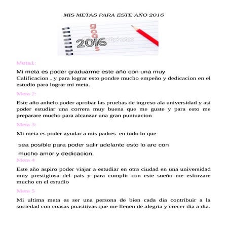 Mis metas mas valiosas | ODT