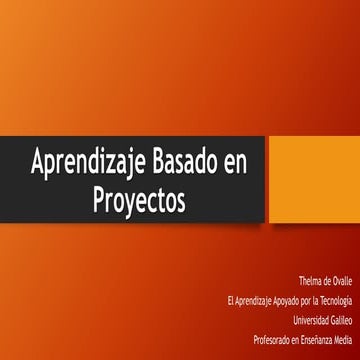 Aprendizaje basado en proyectos (abp) | PPTX