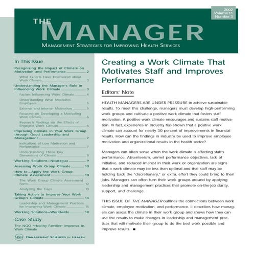 Tarea 7 creating a work climate that motivates staff and i | PDF ...