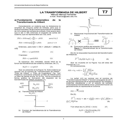 Transformada de hilbert | DOCX