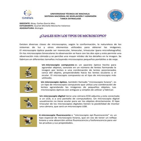 Tarea del microscopio | DOCX