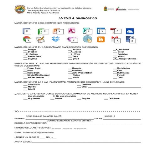 Tarea diagnóstico de las tic | DOCX | Computing | Technology & Computing