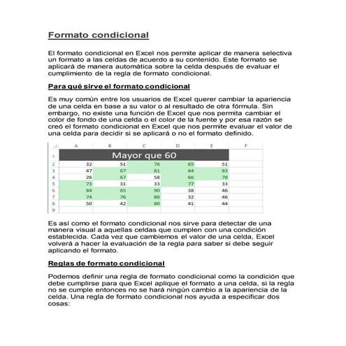 Formato condicional, Buscar H Y V, Tabla Dinámica en Excel | DOCX