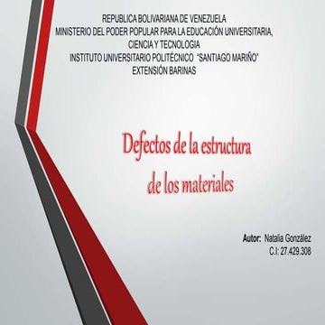 Defectos en la estructura de los materiales | PDF