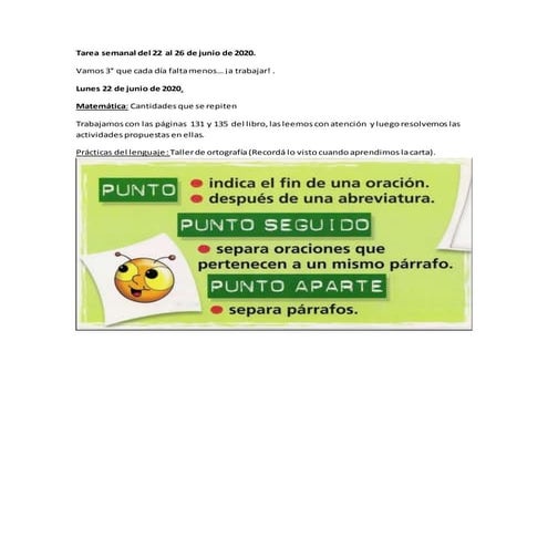 tercero C: Tarea semanal del 22 al 26 de junio de 2020 | DOCX