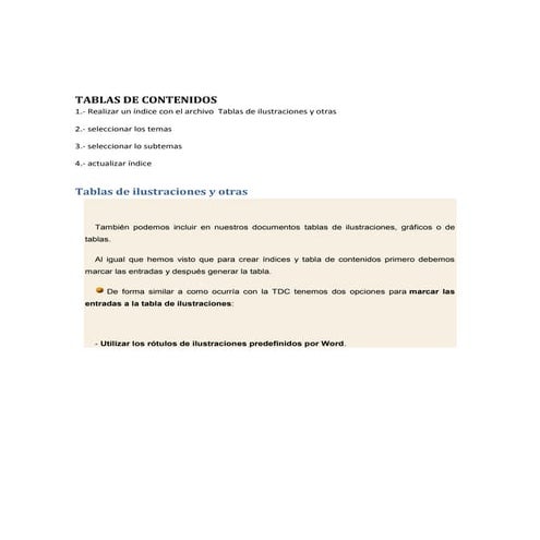Tarea tablas de contenidos para combinar | DOCX | Desktop Publishing | Computer Software and ...