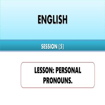 PERSONAL PRONOUNS | PPTX