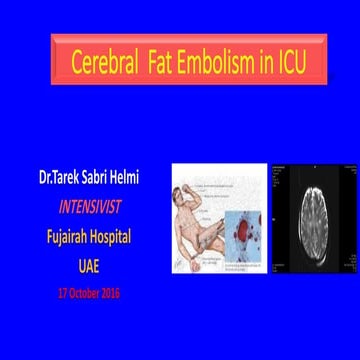 Cerebral Fat Embolism in ICU | PDF