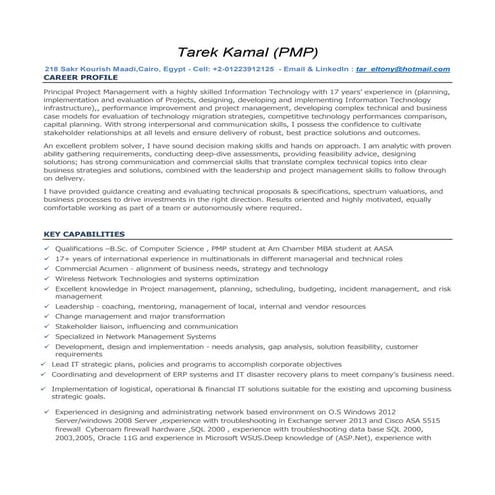 Tarek Kamal Resume.. | PDF