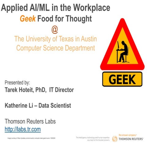 Applied AI/ML in the Workplace - Geek Food for Thought | PPT