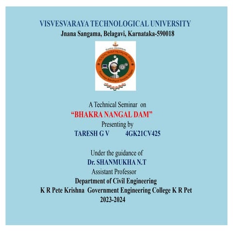 TARESH TECH SEM PPT (1).pptx Bhakra Nangal dam | PPTX