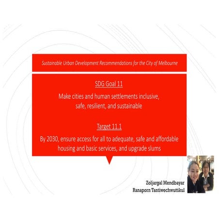 Sustainable Urban Development Recommendations for the City of Melbourne ...