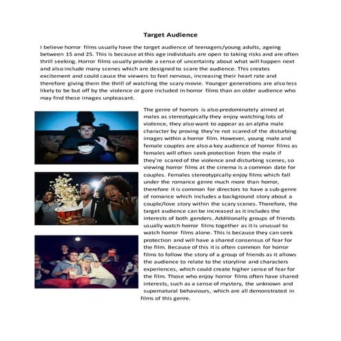 Horror film target audience | PPTX