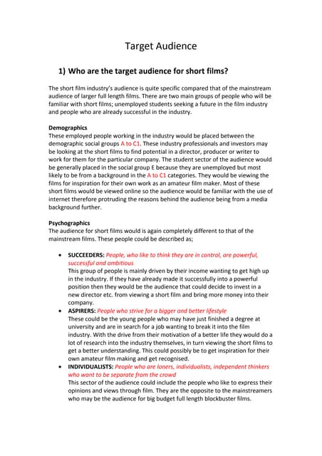 Horror film target audience | PPTX