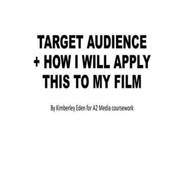 Target audience for my film | PPT